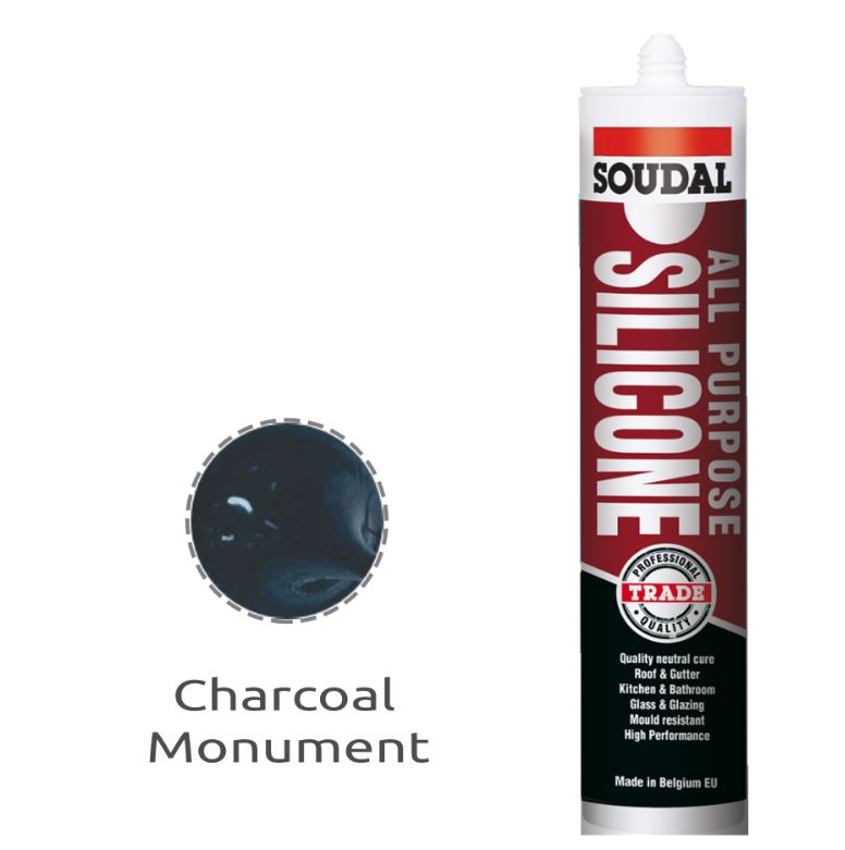 Soudal All Purpose Silicone Charcoal Colorbond Monument 300ml x 12 121 ...
