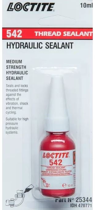 Loctite 542 Hydraulic Fast Cure Thread Sealant 10ml 542-010ML/LOCTITE ...