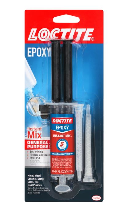 Loctite Epoxy Instant Mix 5 Minute Self Mixing 14ml Double Syringe EPO ...