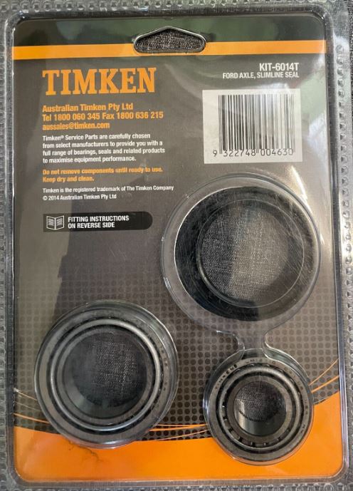 TIMKEN Standard Trailer Wheel Bearing Kit Ford Hub Slim Line KIT6014T ...