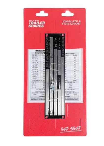 All States Trailer Vin Plate and Tyre Chart R1111 – RBW Industrial Supplies