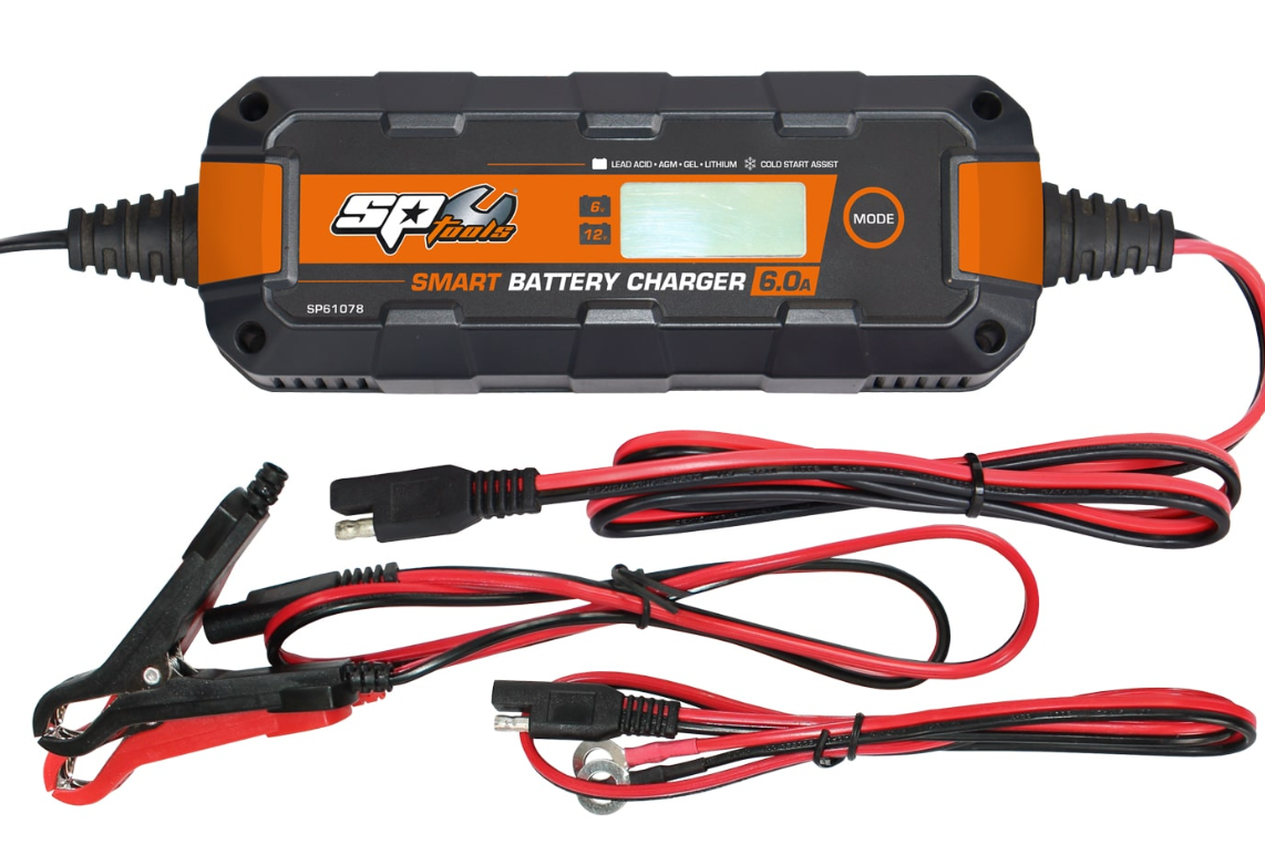 SP Tools Smart Battery Charger 8 Stage Multi Volt 6 & 12v -6A SP61078 ...